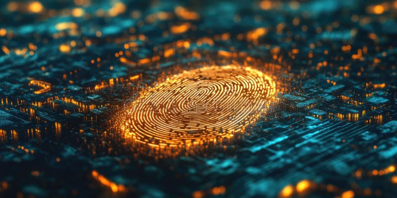 Electronic Fingerprint Circuitry Stock Photo - Image of fingerprint ...