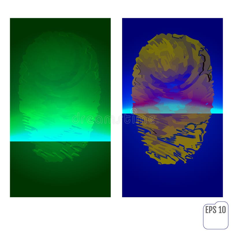 Electronic Fingerprint Scanner Identification Stock Vector ...