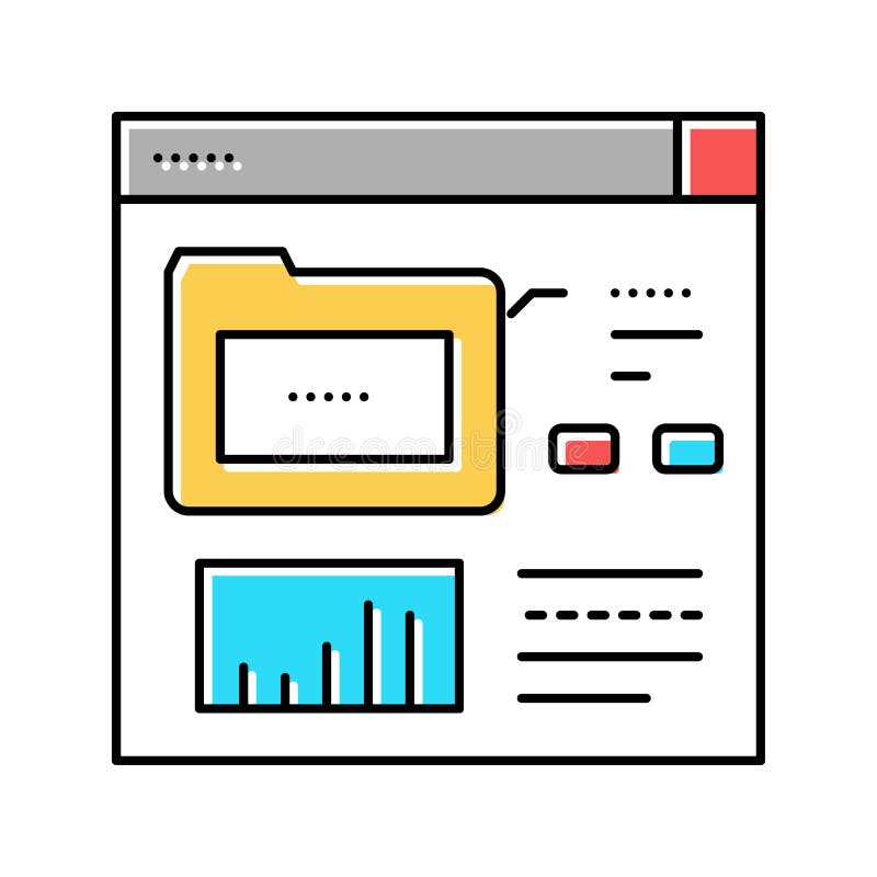 Electronic Folder Fix Incident Color Icon Vector Illustration Stock ...