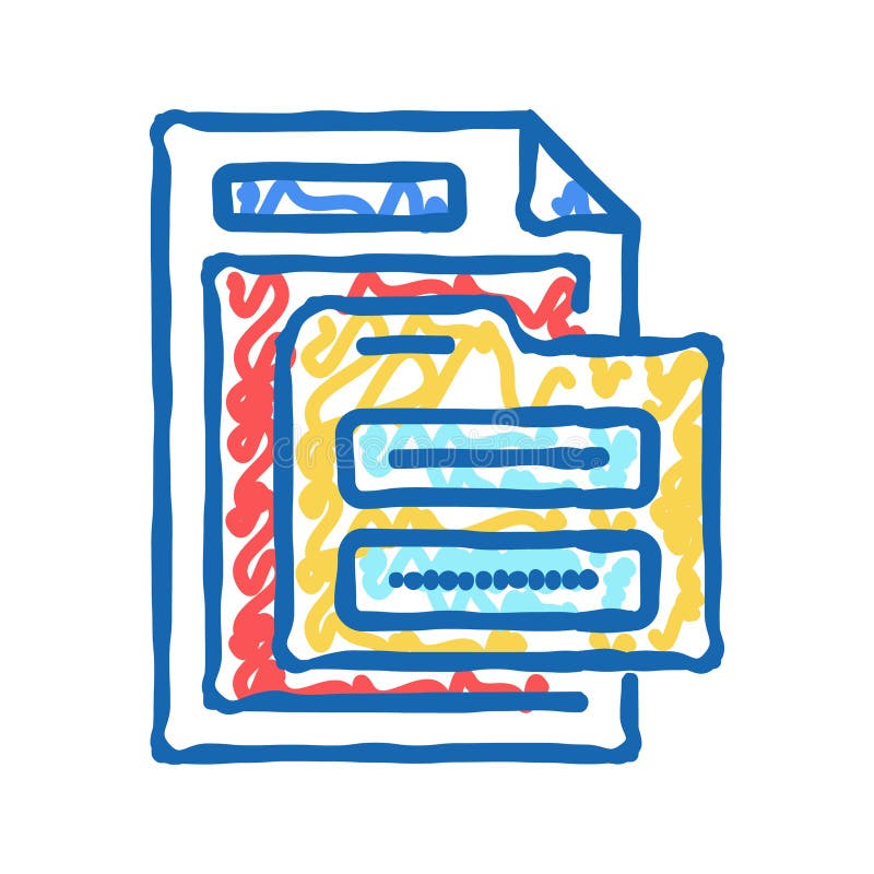 Electronic Folder Password Icon Doodle Illustration Stock Illustration ...