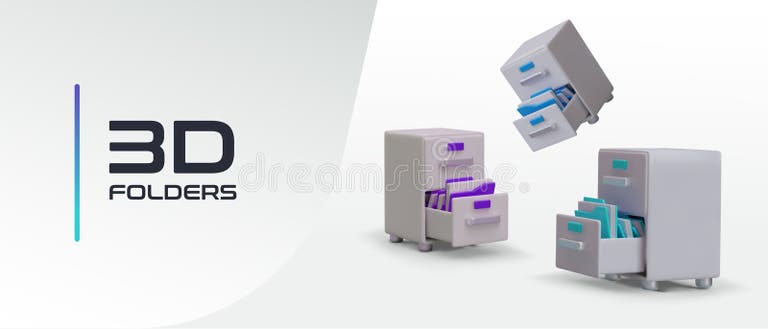 Electronic Folders for Saving Files. Renting Dedicated Server Stock ...