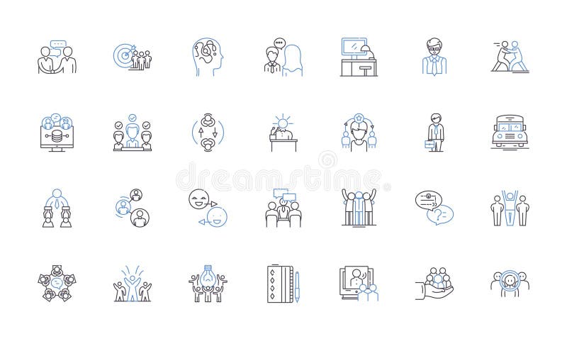 Electronic Forum Line Icons Collection. Community, Discussion ...