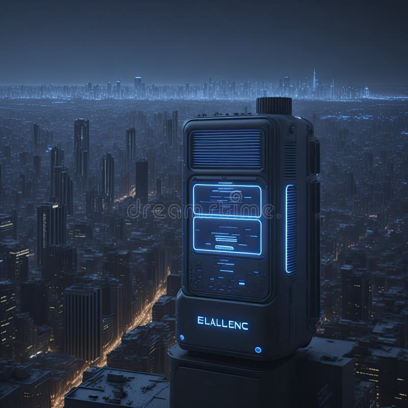 An Electronic Gadget with a Glowing Blue Light, Set Against a Backdrop ...