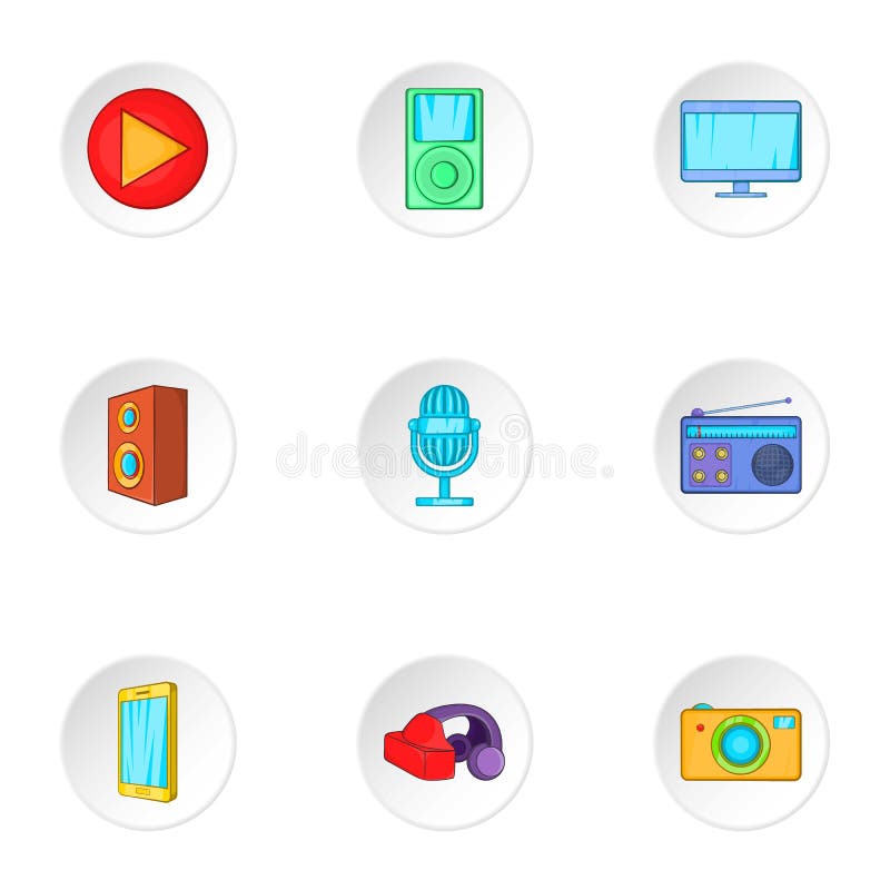 Electronic Gadget Icons Set, Cartoon Style Stock Vector - Illustration ...