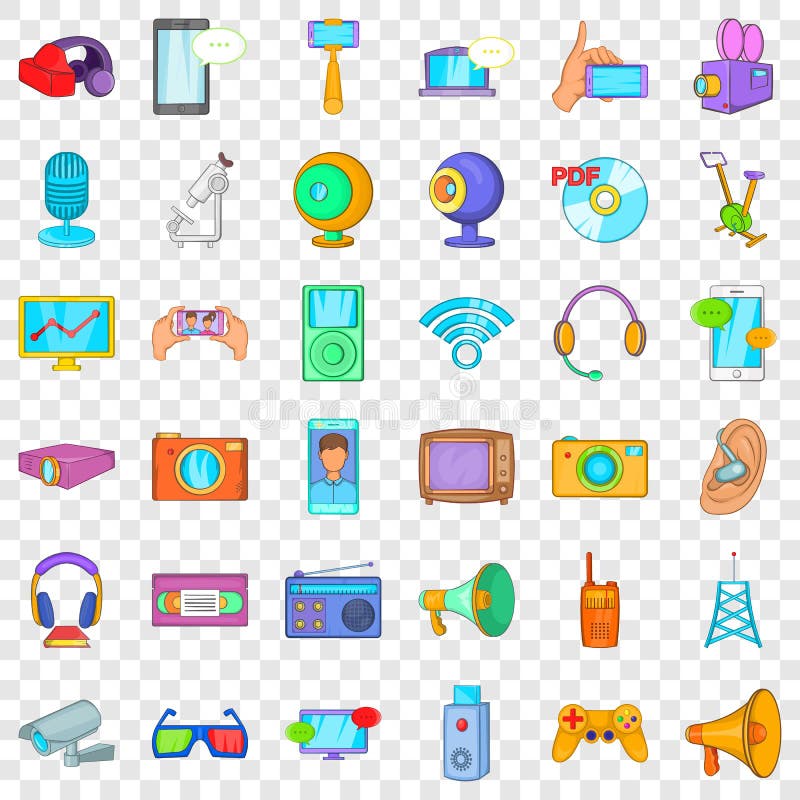 Electronic Gadget Icons Set, Cartoon Style Stock Vector - Illustration ...