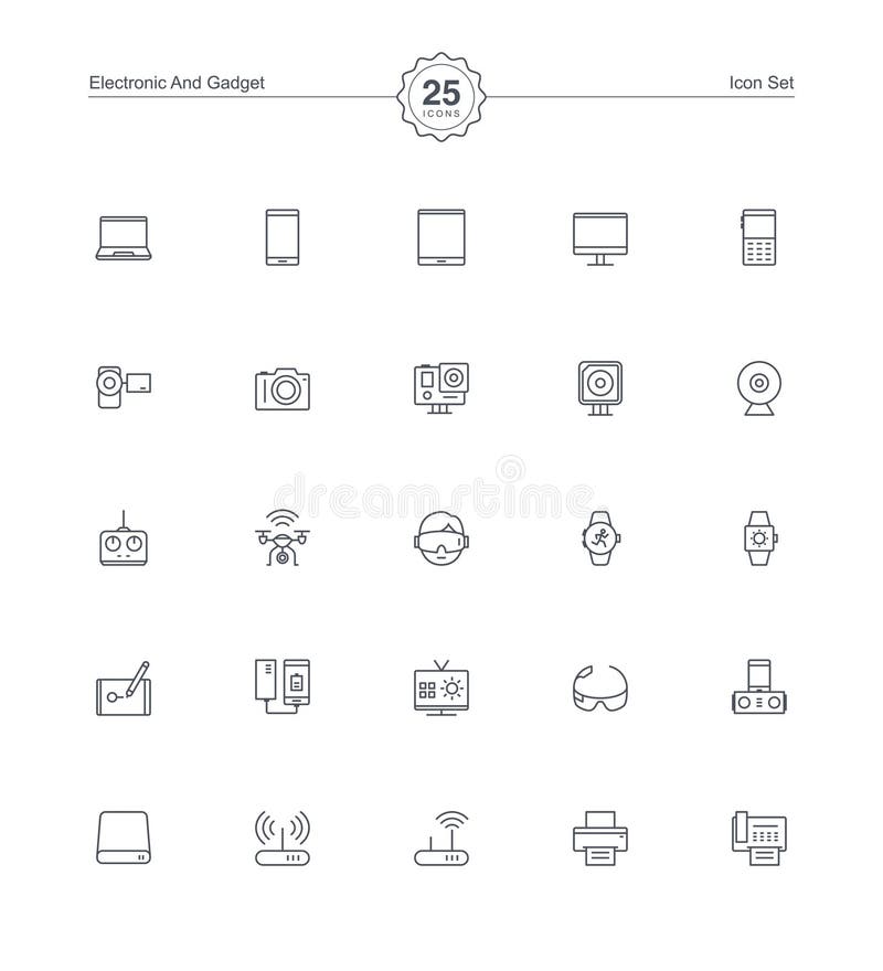 Electronic Gadget Icons Set, Vector Illustration Stock Vector ...