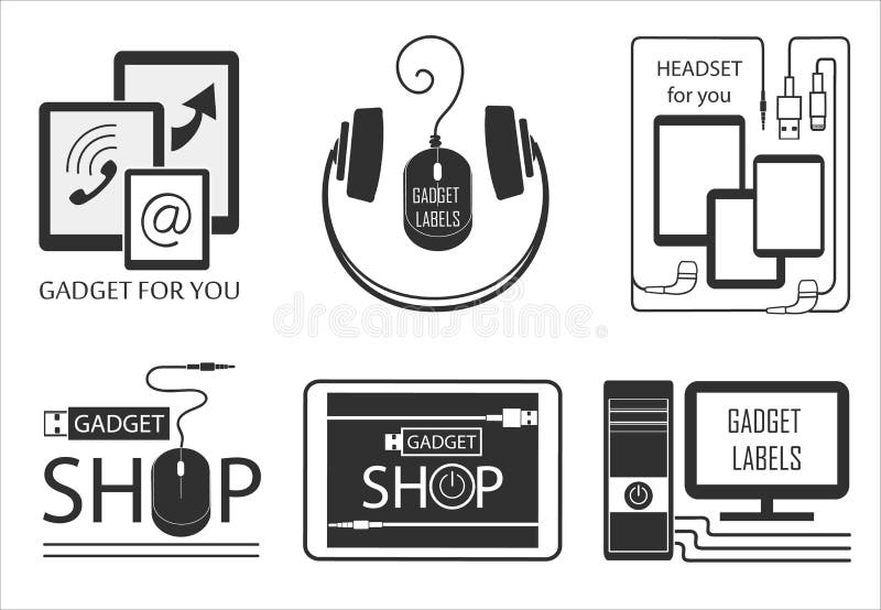 Electronic Gadget Label for Design Stock Illustration - Illustration of ...