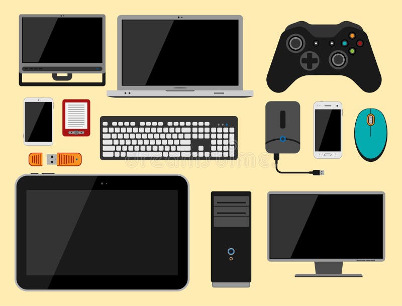 Electronic Gadgets Icons Technology Electronics Multimedia Devices ...