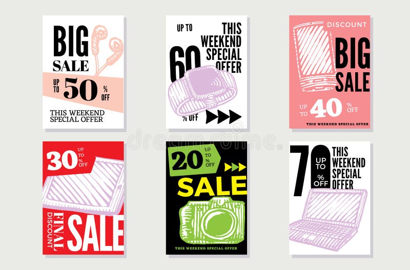 Electronic Gadgets Promotional Posters Stock Vector - Illustration of ...