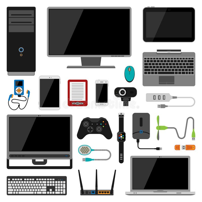 Electronic Gadgets Collage - Television, Camera Stock Vector ...
