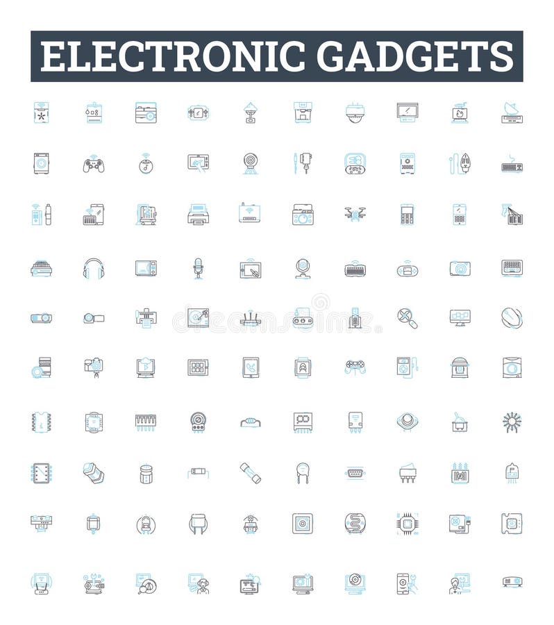 Set of 24 Electronics and Devices Web Icons in Line Style. Device ...