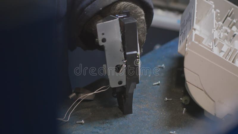 Electronic Garbage Disassemble for Recycling at a Plant. Stock Video ...