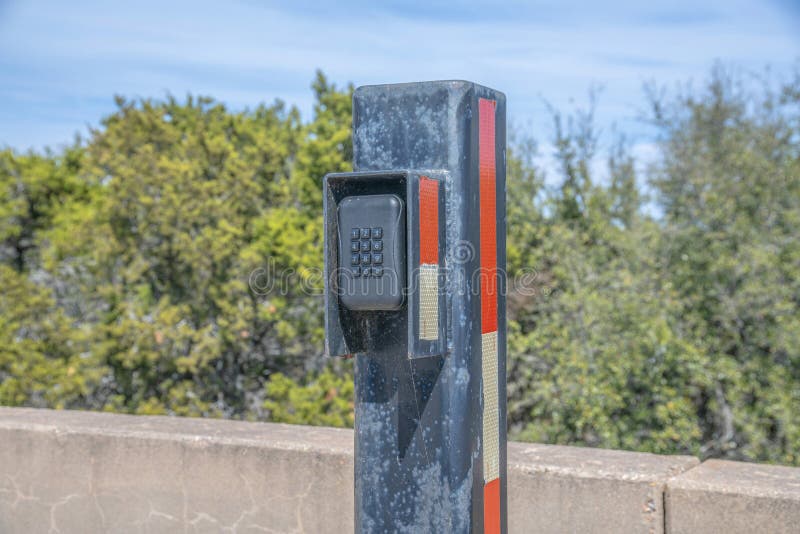Electronic Gate Lock with Key Code at the Lake Austin Dam Facility in ...