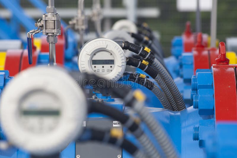 Electronic Gauges on Gas Pipelines Stock Photo - Image of pressure ...