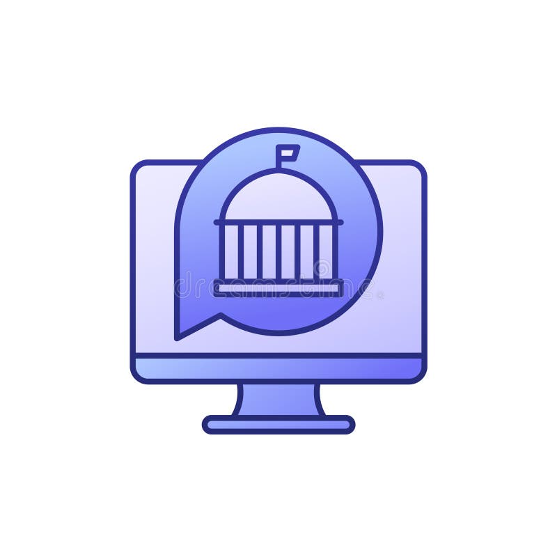 Electronic Government, Digital Transformation Icon Stock Vector ...