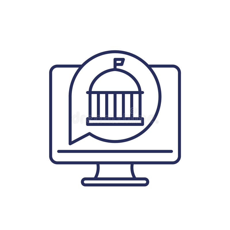 Electronic Government Icon, Digital Transformation Stock Vector ...