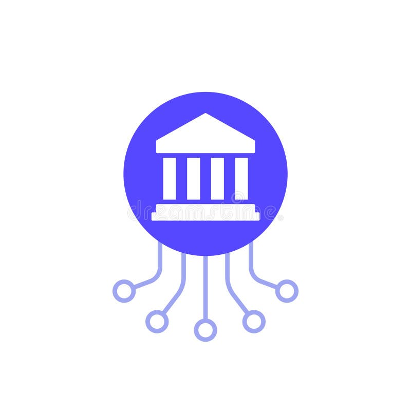 Electronic Government Icon on White Stock Vector - Illustration of flat ...