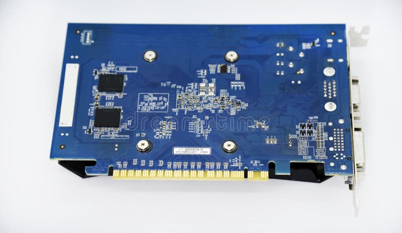 Electronic Graphics Card Board with Chips and Radio Elements. the ...
