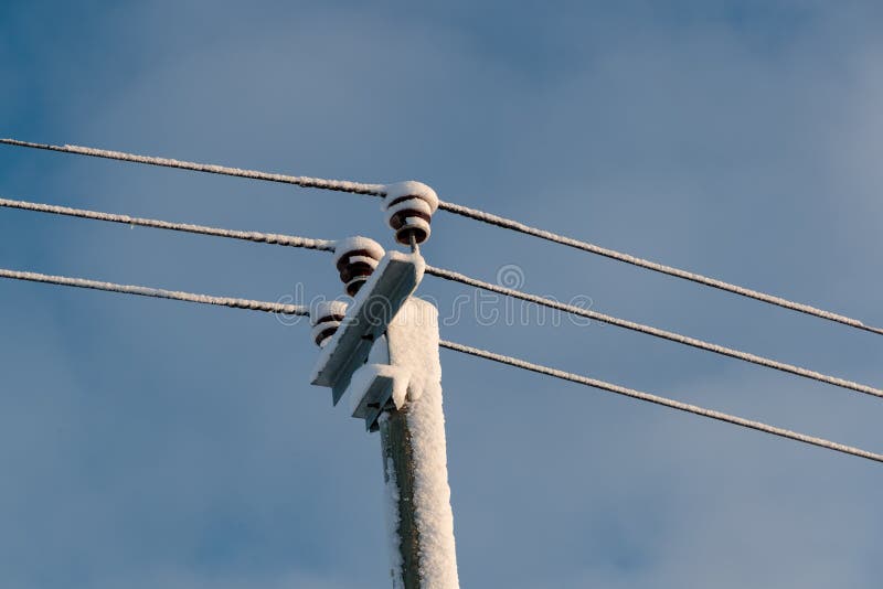 Electronic Guide Tower in the Snow in Winter Stock Image - Image of ...