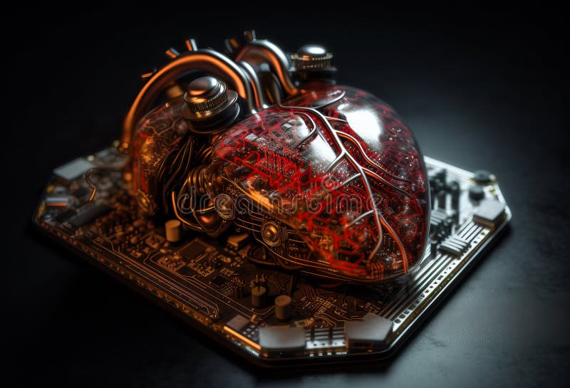 Electronic Heart with Integrated Circuits, Metaphor of Potential ...