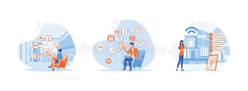 Electronic Home Devices. Smart Home Control Function. Electric ...