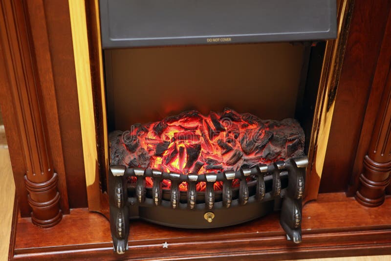 Electronic home fireplace stock image. Image of blue - 107176677