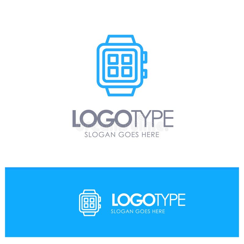 Electronic, Home, Smart, Technology, Watch Blue OutLine Logo with Place ...