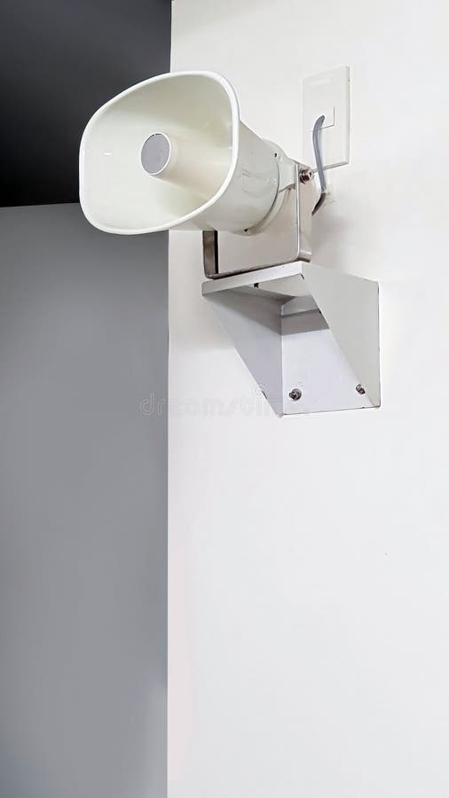 An Electronic Horn Speaker or Siren, Megaphone or Loudspeaker Installed ...