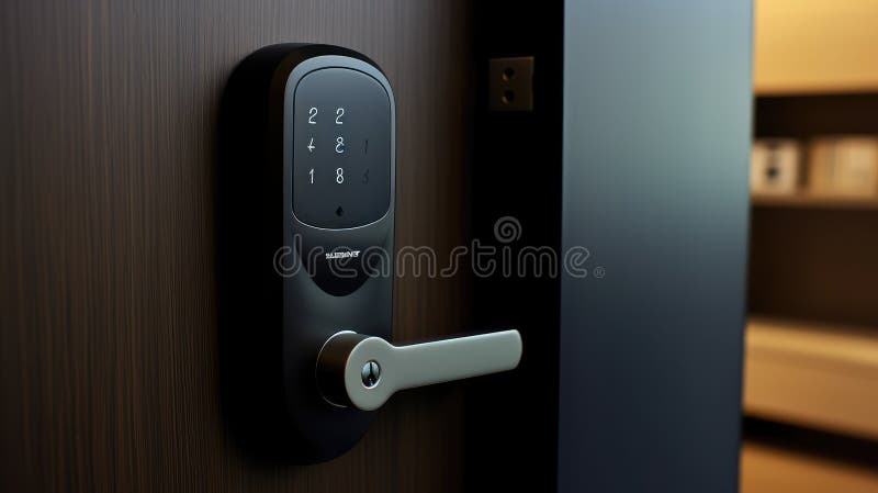 Electronic house door lock stock illustration. Illustration of secure ...
