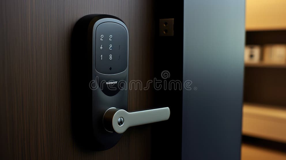 Electronic house door lock stock illustration. Illustration of secure ...