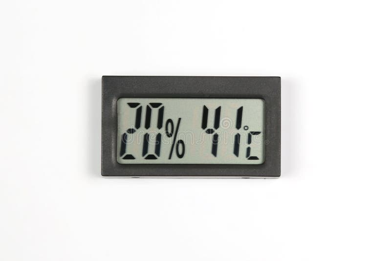 Electronic Humidity Meter and Temperature on White Background Stock ...