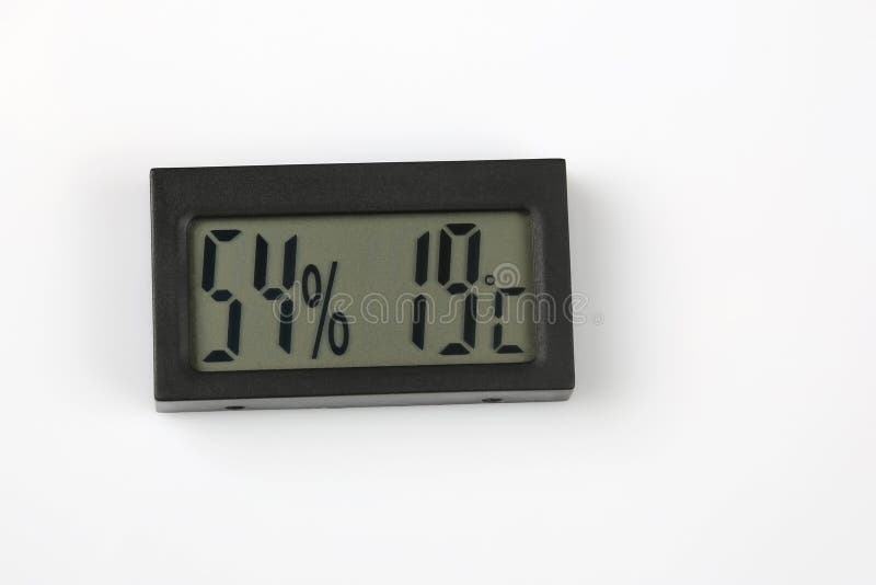 Electronic Humidity Meter and Temperature on White Background Stock ...