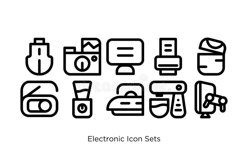 Electronic Icon Sets stock vector. Illustration of sets - 181006252