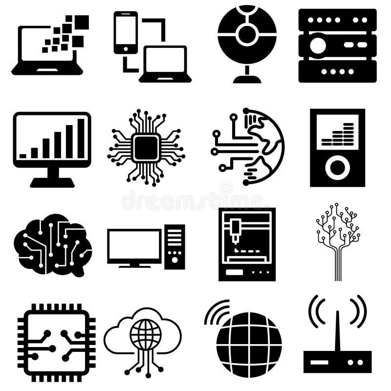 Electronic Icon Vector Set. Technology Illustration Sign Collection ...