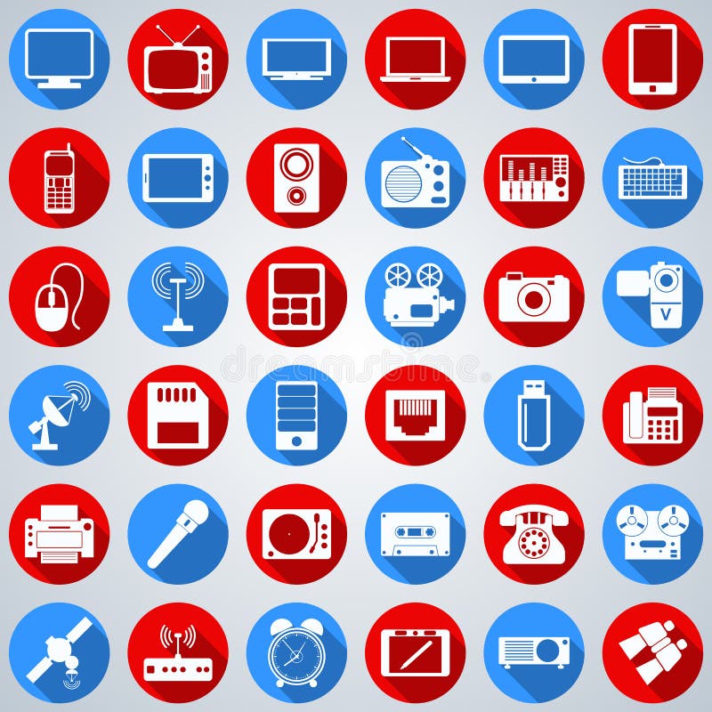 Electronic Icons Collection Stock Vector - Illustration of button ...