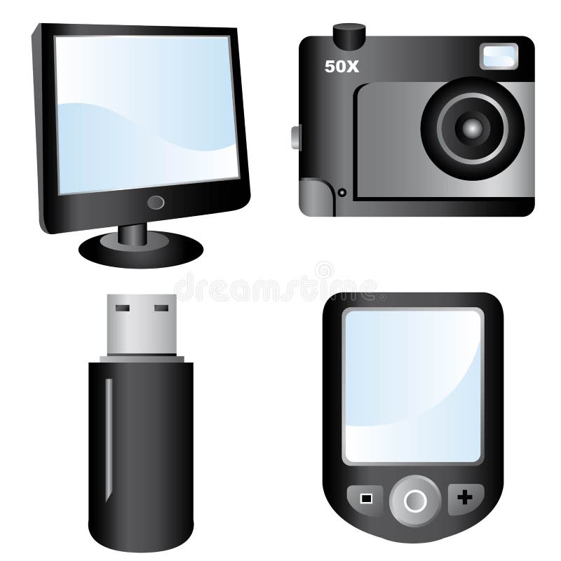 Electronic icons stock illustration. Illustration of detailed - 37069071