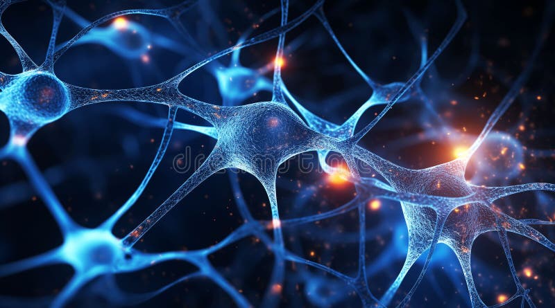Electronic Image of Brain Neurons,Generated by AI Stock Illustration ...