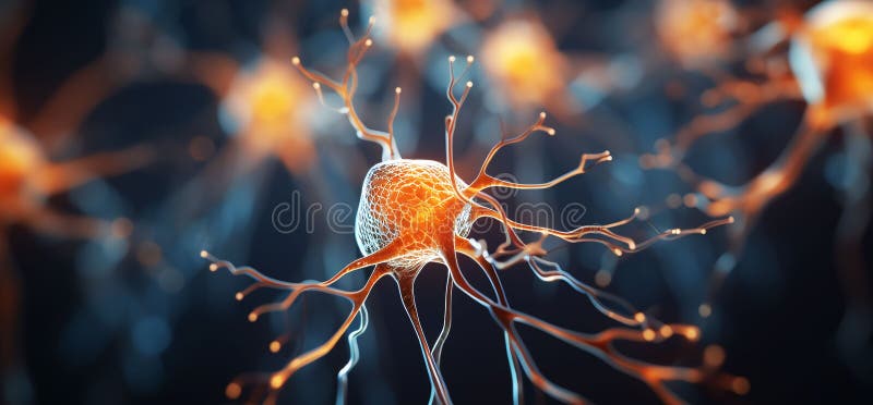 Electronic Image of Brain Neurons,Generated by AI Stock Illustration ...