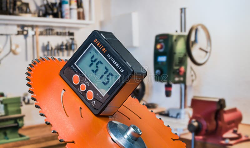 Electronic Inclinometer with Digital Display on Orange Disc of Power ...