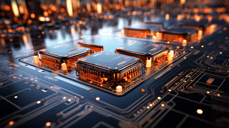 Electronic Industry Production of Microcircuits Full View Closeup Stock ...