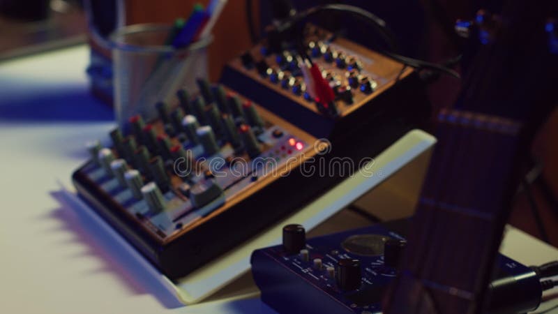 Electronic Instruments Used for Mixing and Recording Tunes in Empty ...