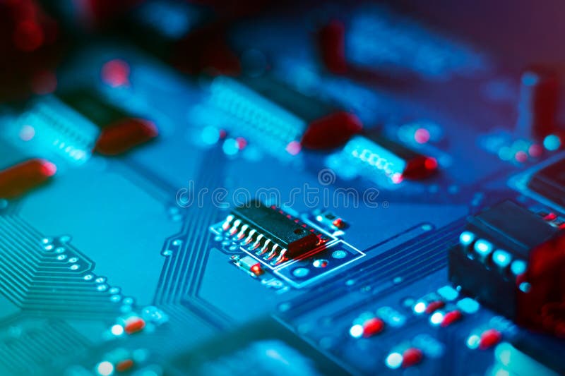 Electronic Integrated Circuit Board PCB Close Up Close Up Stock Photo ...