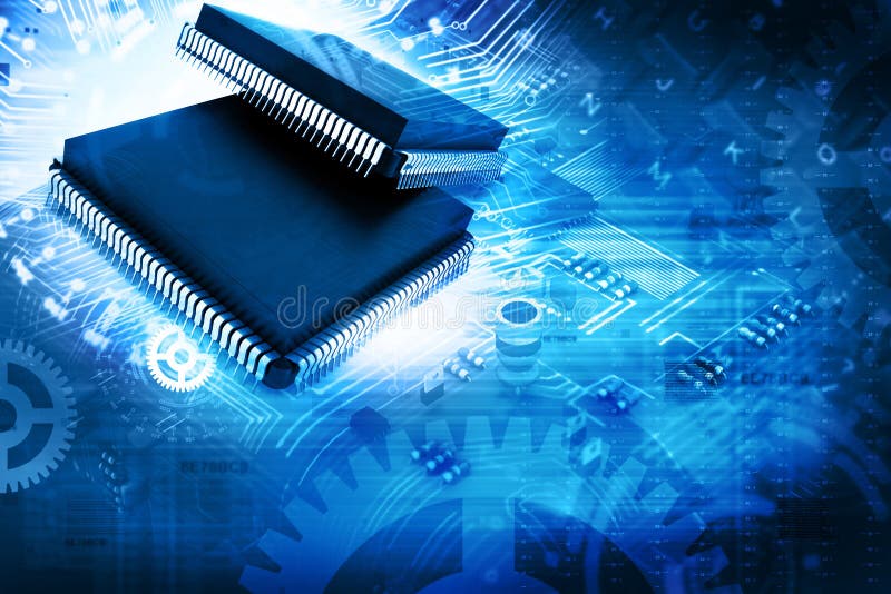 Electronic Integrated Circuit Chip Stock Illustration - Illustration of ...