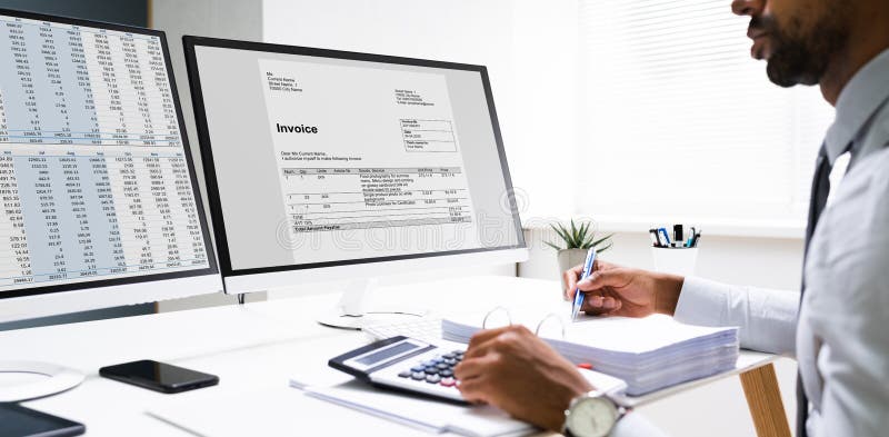 Electronic Invoice and Receipt Stock Photo - Image of office, computer ...