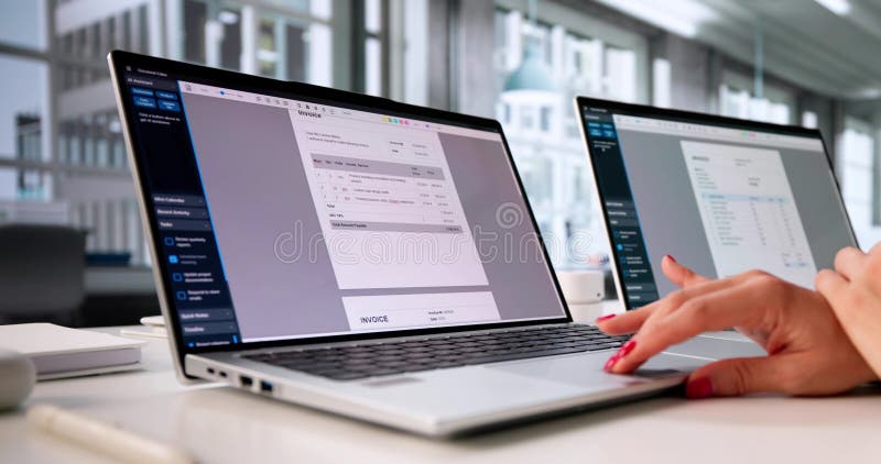 Electronic Invoice Receipt for Online Payment: Female Accountant Stock ...