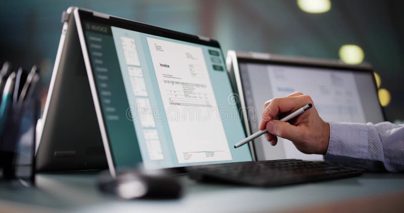 Electronic Invoice Statement for Accountant Stock Image - Image of ...