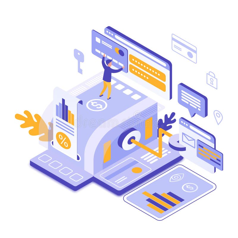 Electronic Invoicing Process and Digital Billing System Stock Vector ...