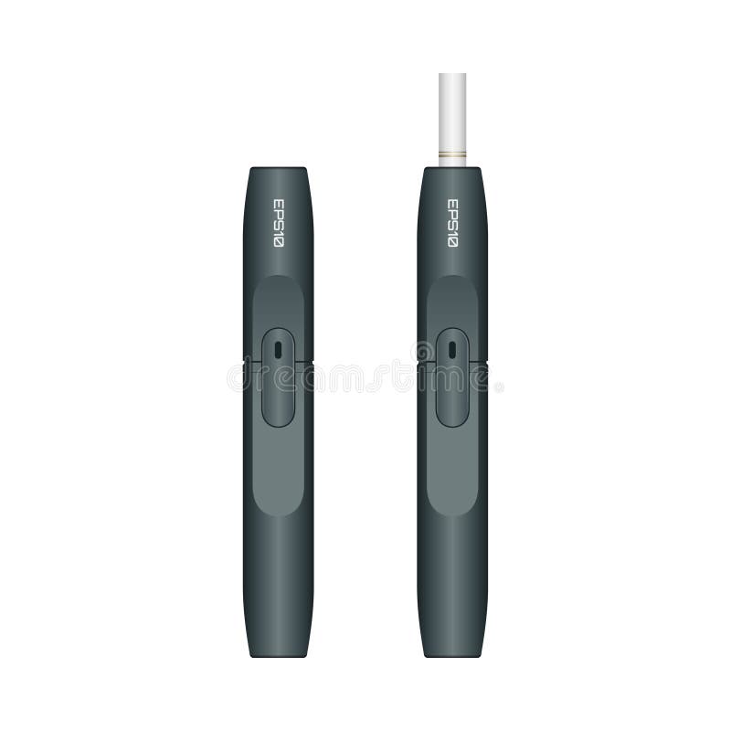 Electronic Iqos Cigarette. Illustration of Black Electronic Cigarette ...