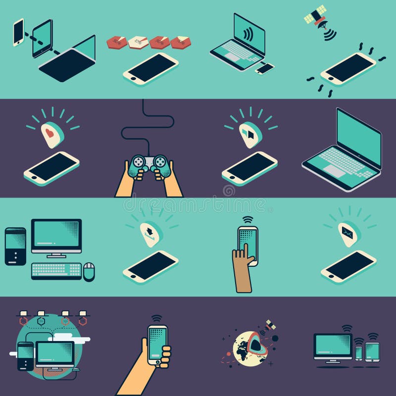 Electronic Items. Vector Illustration Decorative Design Stock Vector ...