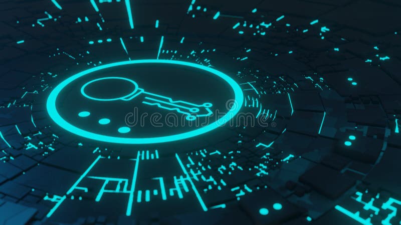 Electronic Key Concept. 3d Render Illustration Stock Illustration ...